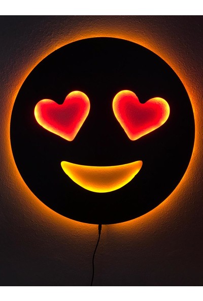 Dekoraven Kalpli Emoji Işıklı Tablo