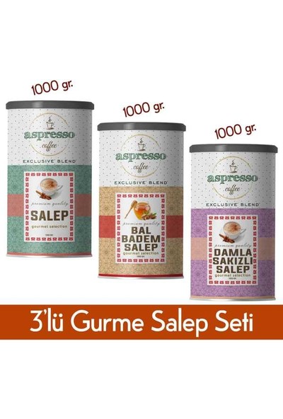 Aspresso 3'lü Salep Gurme Seti