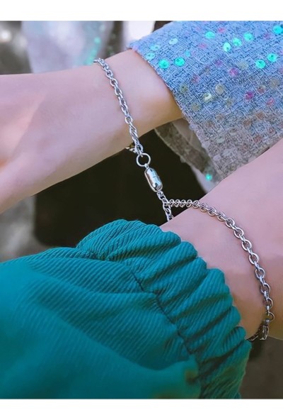 Işıl Aksesuar Sevgili Bilekliği Mıknatıslı 2 Li Set, Çift Bilekiliği Işıl Aksesuar Sevgili Bilekliği Mıknatıslı 2 Li Set, Çift Bilekiliği