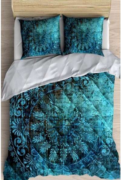 Else Halı Else Yeşil Vintage Osmanlı Motif 3D Desenli Çift Kişilik Mikrofiber Yorgan Uyku Seti Else Halı Else Yeşil Vintage Osmanlı Motif 3D Desenli Çift Kişilik Mikrofiber Yorgan Uyku Seti