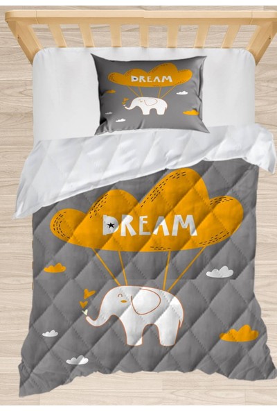 Else Halı Else Gri Sarı Beyaz Uçan Filli 3D Desenli Tek Kişilik Çocuk Yorgan Uyku Seti Else Halı Else Gri Sarı Beyaz Uçan Filli 3D Desenli Tek Kişilik Çocuk Yorgan Uyku Seti