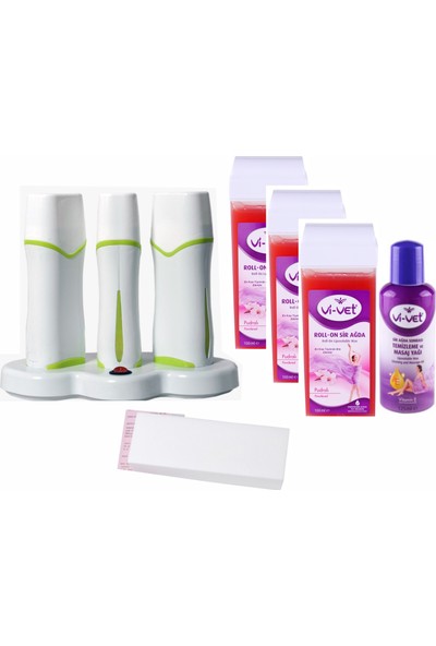 Vivol 3'lü Kartuş Ağda Makinesi+Vivet Kartuş Pudralı 3X100ML Set Vivol 3'lü Kartuş Ağda Makinesi+Vivet Kartuş Pudralı 3X100ML Set