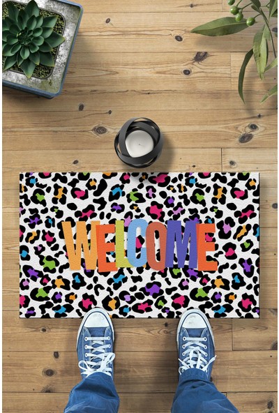 Buket Home Renkli Welcome Dekoratif Kapı Önü Paspası Buket Home Renkli Welcome Dekoratif Kapı Önü Paspası