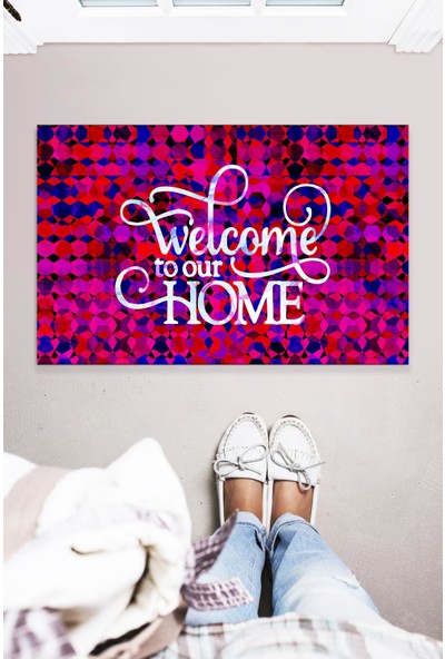 Buket Home Welcome To Our Home Dekoratif Kapı Önü Paspası