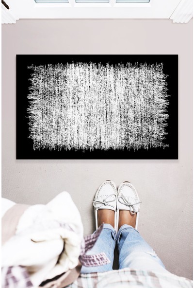 Buket Home Siyah Tarz Dekoratif Kapı Önü Paspası