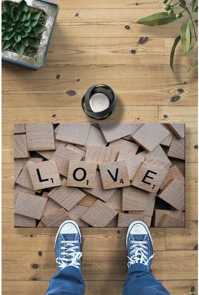 Buket Home Love Ahşap Küpler Dekoratif Kapı Önü Paspası Buket Home Love Ahşap Küpler Dekoratif Kapı Önü Paspası