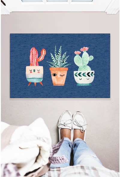 Buket Home Kaktüs Dekoratif Kapı Önü Paspası