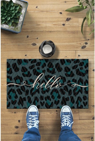 Buket Home Hello Leopard Goodbye Sarı Dekoratif Kapı Önü Paspası Buket Home Hello Leopard Goodbye Sarı Dekoratif Kapı Önü Paspası