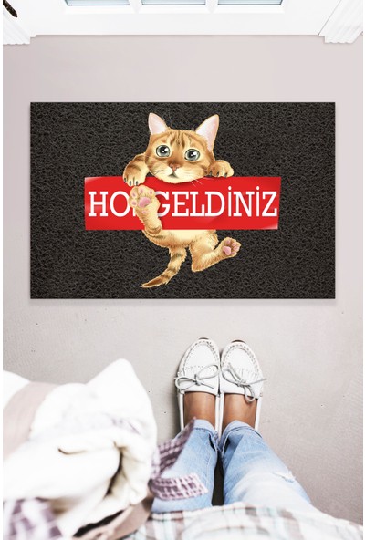 Buket Home Hoşgeldiniz Kedi Dekoratif Kapı Önü Paspas Buket Home Hoşgeldiniz Kedi Dekoratif Kapı Önü Paspas