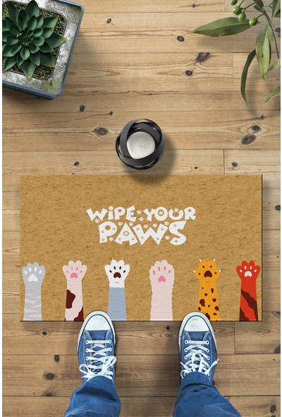 Buket Home Wipe Your Paws Patiler Dekoratif Kapı Önü Paspası Buket Home Wipe Your Paws Patiler Dekoratif Kapı Önü Paspası