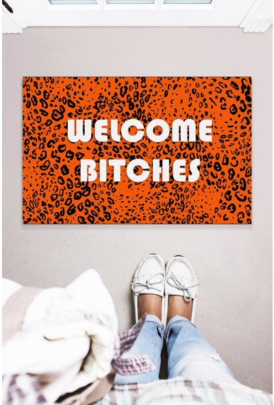 Buket Home Welcome B. Leopard Dekoratif Kapı Önü Paspası
