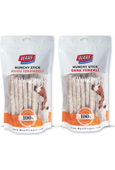 Warf Munchy Dana Yürekli + Kuzu İşkembeli Stick 400 gr + 400 gr