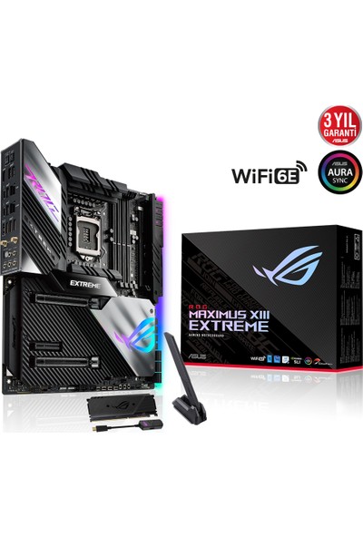 Asus ROG Maximus XIII Extreme Intel Z590 (OC) DDR4 5333 MHz (OC) Wi-Fi LGA1200 EAtx Anakart Asus ROG Maximus XIII Extreme Intel Z590 (OC) DDR4 5333 MHz (OC) Wi-Fi LGA1200 EAtx Anakart
