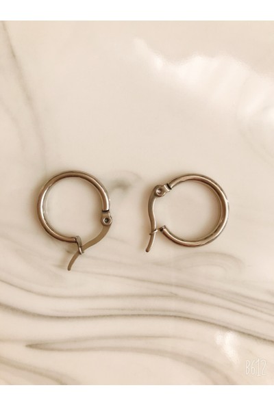 Yeşim Aksesuar Gold Çelik Küpe, Çelik Halka Küpe( 2cm)