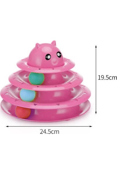 Pet Zoom Nunbell 3 Katlı Kedi Oyuncağı Kedi Başlıklı Pembe Pet Zoom Nunbell 3 Katlı Kedi Oyuncağı Kedi Başlıklı Pembe
