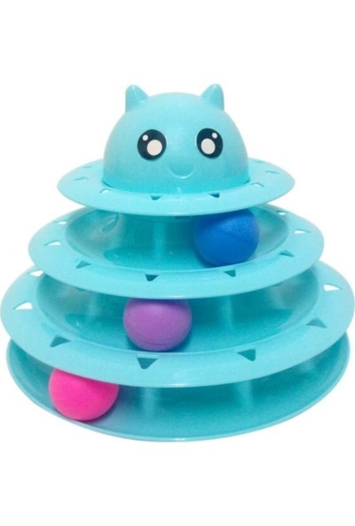 Pet Zoom Nunbell 3 Katlı Kedi Oyuncağı Kedi Başlıklı Mavi Pet Zoom Nunbell 3 Katlı Kedi Oyuncağı Kedi Başlıklı Mavi