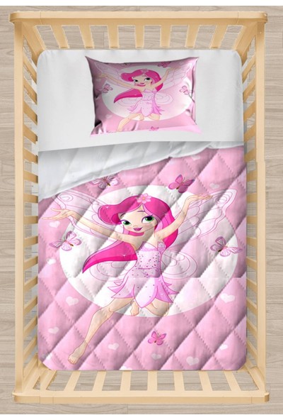Else Pembe Peri Kızlı Kapitoneli 3D Desenli Bebek Yorgan Uyku Seti Else Pembe Peri Kızlı Kapitoneli 3D Desenli Bebek Yorgan Uyku Seti