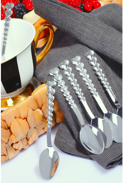 Kitchen Life 12 Adet Kalpli Çelik Çay Kaşık Seti Kitchen Life 12 Adet Kalpli Çelik Çay Kaşık Seti