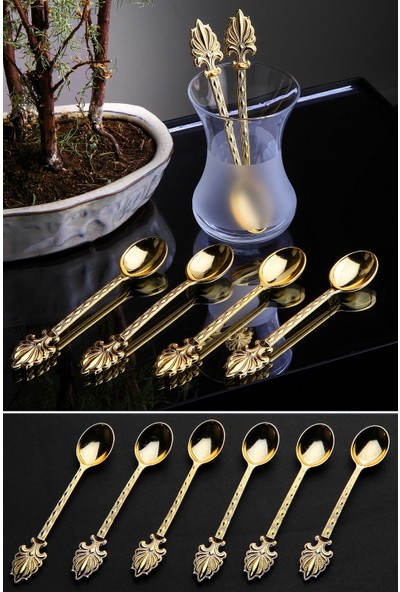 Kitchen Life 6'lı Special Gold Motifli Çay Kaşığı