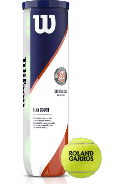 Wilson Roland Garros Clay Court 4lü Toprak Kort Tenis Topu WRT115000 Wilson Roland Garros Clay Court 4lü Toprak Kort Tenis Topu WRT115000