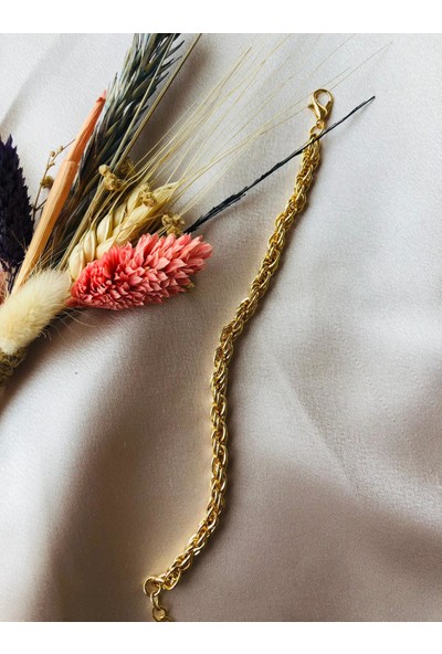 Bioaksesuar Kadın Gold Renk Kararmaz Çelik Bileklik