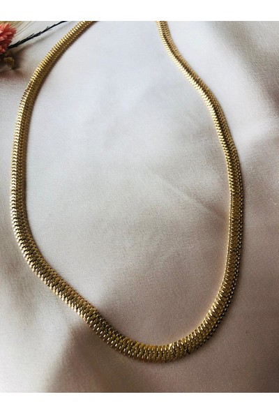 Bioaksesuar Kadın Gold Renk Kararmaz Çelik Kolye Bioaksesuar Kadın Gold Renk Kararmaz Çelik Kolye