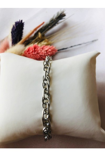 Bioaksesuar Kadın Gümüş Renk Kararmaz Çelik Bileklik Bioaksesuar Kadın Gümüş Renk Kararmaz Çelik Bileklik