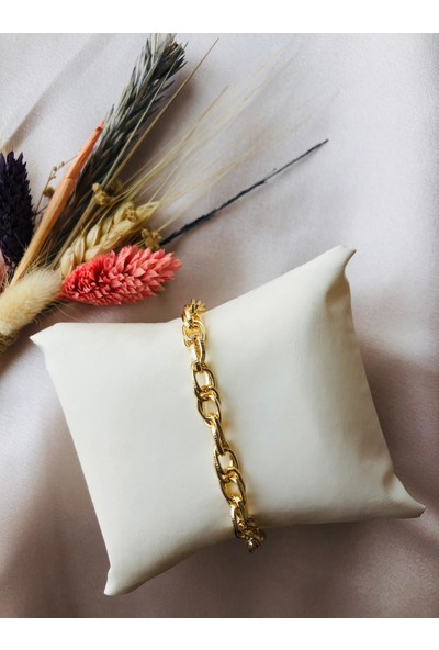 Bioaksesuar Kadın Gold Renk Kararmaz Çelik Bileklik