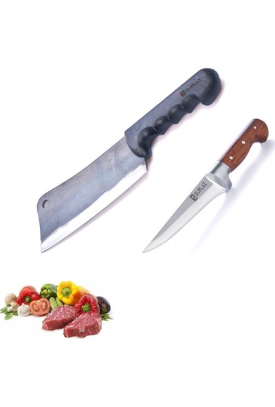 SürLaz Satır Bıçak Set 2'li Kasap Bıçak Sıyırma Bıçağı Kemik Kırıcı SürLaz Satır Bıçak Set 2'li Kasap Bıçak Sıyırma Bıçağı Kemik Kırıcı