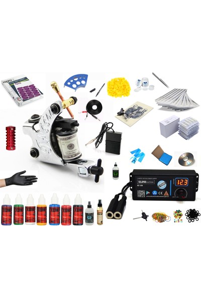 Xline XL499 Silver Desıgn Tattoo Dijital Tattoo Dövme Makinası Seti Profesyonel Xline XL499 Silver Desıgn Tattoo Dijital Tattoo Dövme Makinası Seti Profesyonel