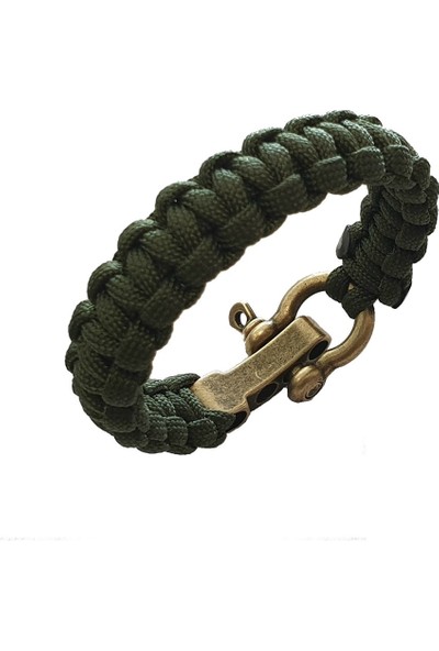 Muson Ayarlı Metal Tokalı Paracord Bileklik #yeşil Ip - Sarı T. Muson Ayarlı Metal Tokalı Paracord Bileklik #yeşil Ip - Sarı T.