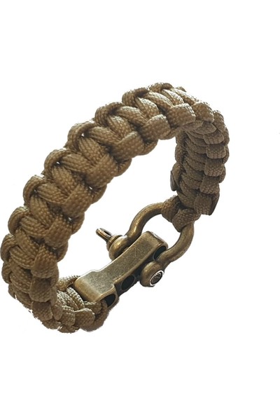 Muson Ayarlı Metal Tokalı Paracord Bileklik #k.bej Ip - Sarı Muson Ayarlı Metal Tokalı Paracord Bileklik #k.bej Ip - Sarı