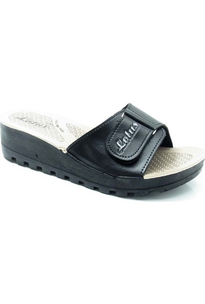 Lotus Lts1 Cırtlı Dolgu Topuk Günlük Terlik - Lotus - Siyah - 36 Lotus Lts1 Cırtlı Dolgu Topuk Günlük Terlik - Lotus - Siyah - 36