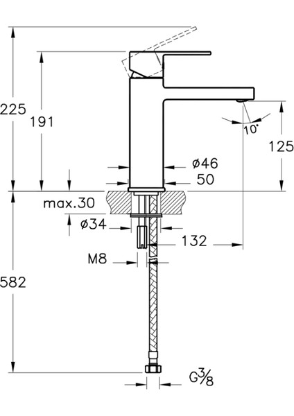 VitrA Flo S A42593 Lavabo Bataryası Yüksek, Uzun Çıkış Ucu, Fiyatı