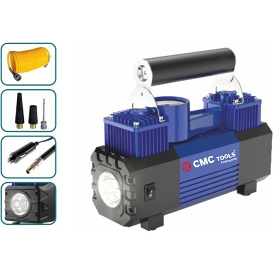 Cmc Tools Çift Piston 12V 150 Psı Hava Kompresörü Mini Oto Fiyatı