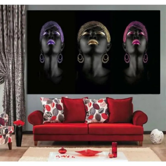 Viatom LED Işıklı Zenci Üç Kadın Tablo 110 x 60 Boyut/ebat Fiyatı