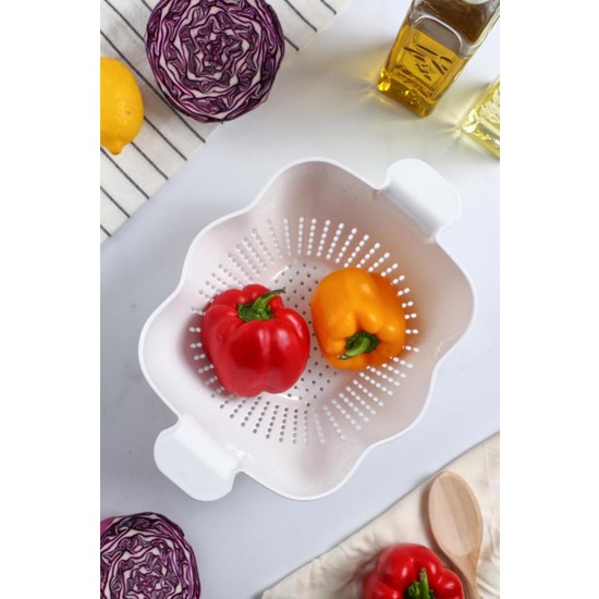 Bena Life Akrilik Beyaz Makarna Süzgeçi Sebze Meyve Süzgeçi Fiyatı