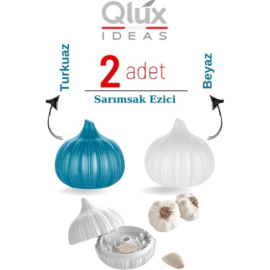 Qlux Ideas Sarımsak Ezici Set Sarımsak Görünümlü Dizayn Fiyatı