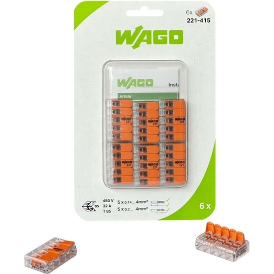 Wago 221-415 Kollu Birleştirme Konektörü 6 lı Fiyatı