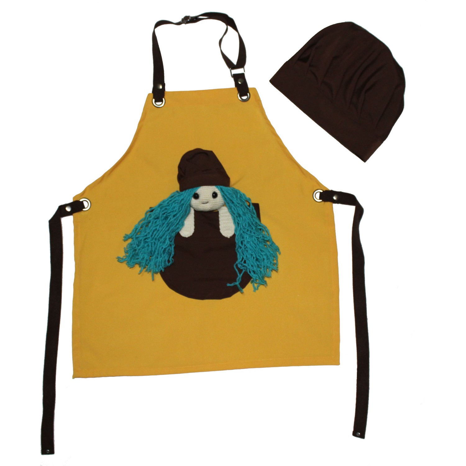 Medusa Forma Kız Çocuk Aşçı Kıyafeti Amigurumi Oyuncak Bebek Figürlü ...