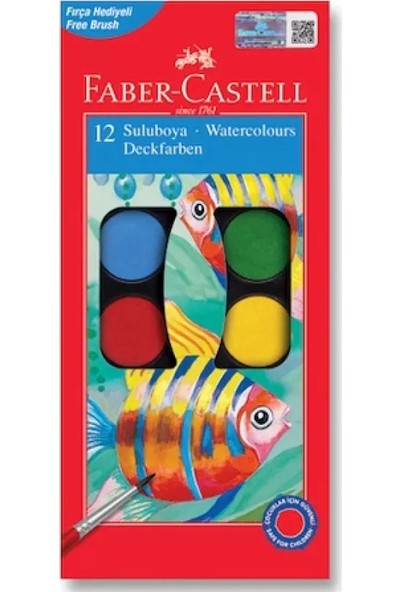 Faber-Castell Sulu Boya 12'li + Fırça