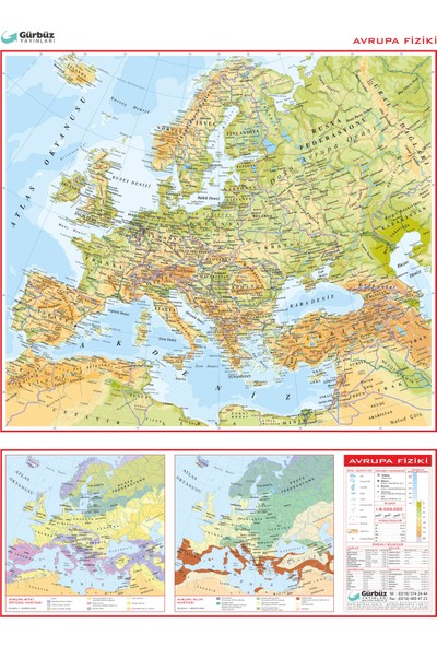 Gürbüz Yayınları Avrupa Fiziki 70 x 100 cm