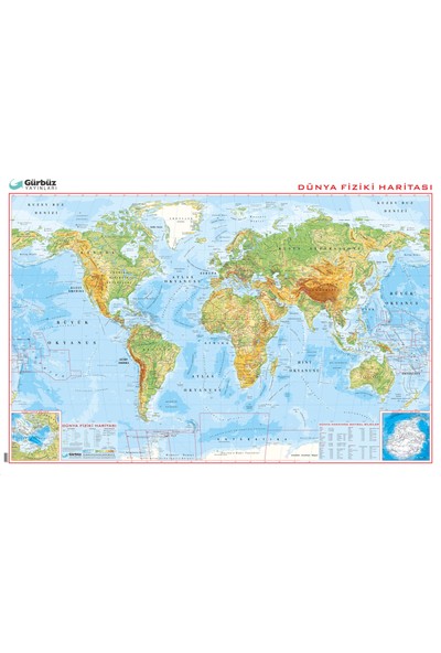 Gürbüz Yayınları Dünya Fiziki 100 x 140 cm
