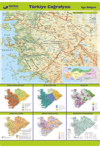 Gürbüz Yayınları Ege Bölgesi 70 x 100 cm