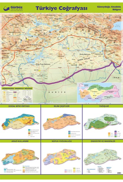 Gürbüz Yayınları Güney Doğu Anadolu Bölgesi 70 x 100 cm