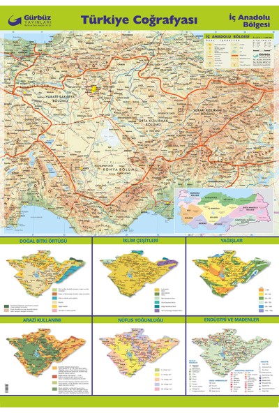 Gürbüz Yayınları Iç Anadolu Bölgesi 70 x 100 cm