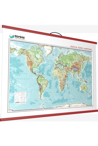 Gürbüz Yayınları Kabartma Dünya Fiziki 70 x 100 cm