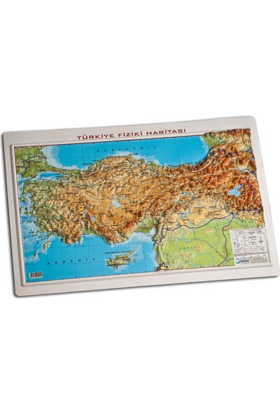 Gürbüz Yayınları Kabartma Türkiye Fiziki 35 x 50 cm