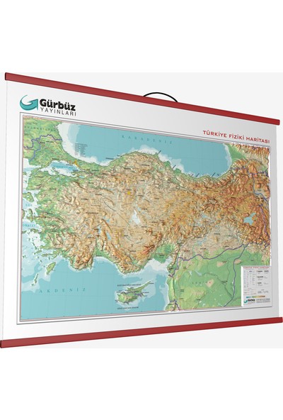 Gürbüz Yayınları Kabartma Türkiye Fiziki 70 x 100 cm