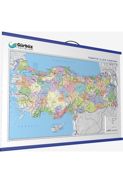 Gürbüz Yayınları Kabartma Türkiye Siyasi 70 x 100 cm